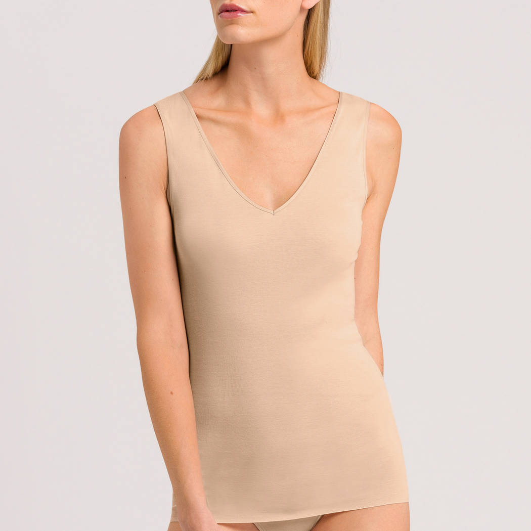 Cotton v-neck tank Hanro Cotton Seamless