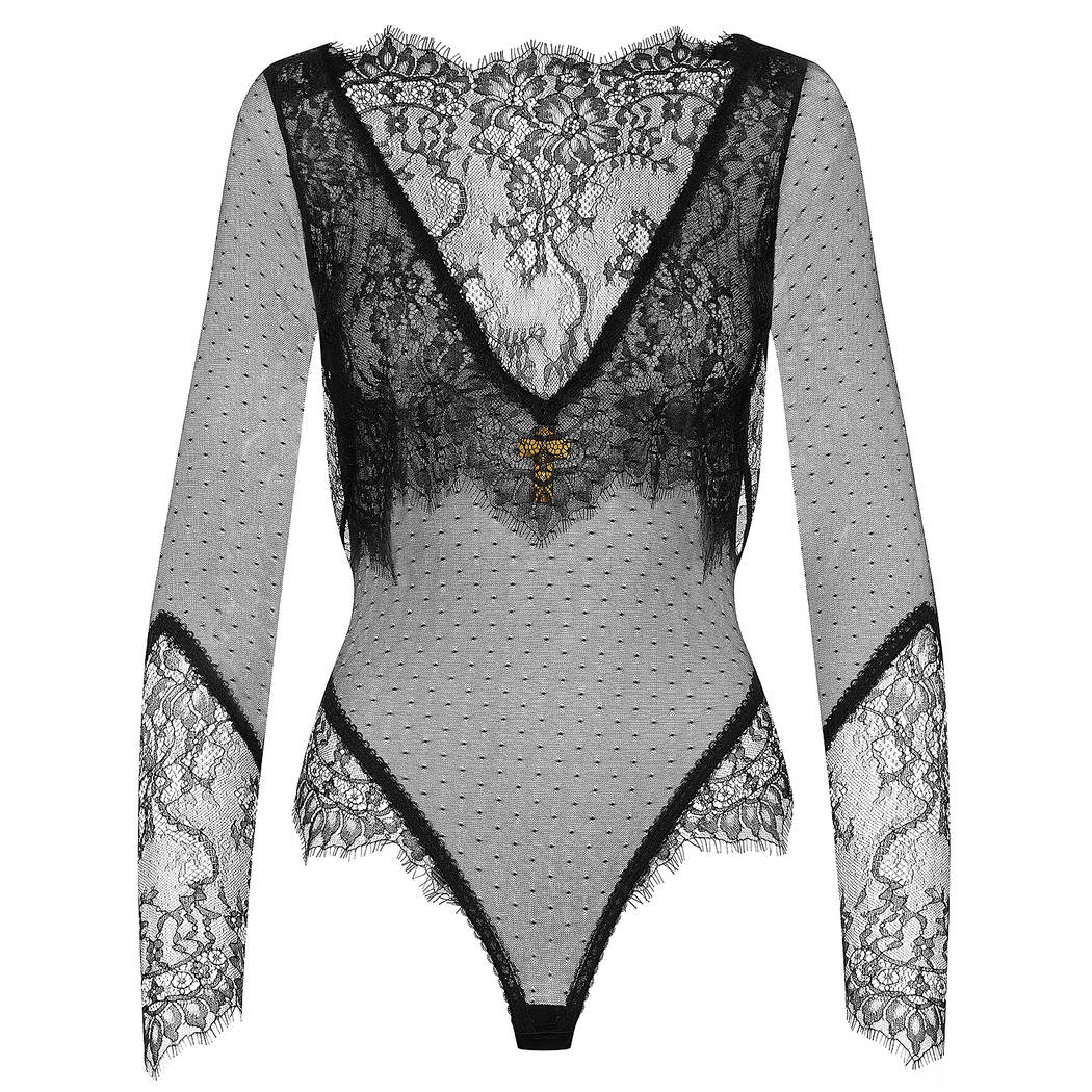 Long-sleeved thong bodysuit Maison Close Inspiration Divine