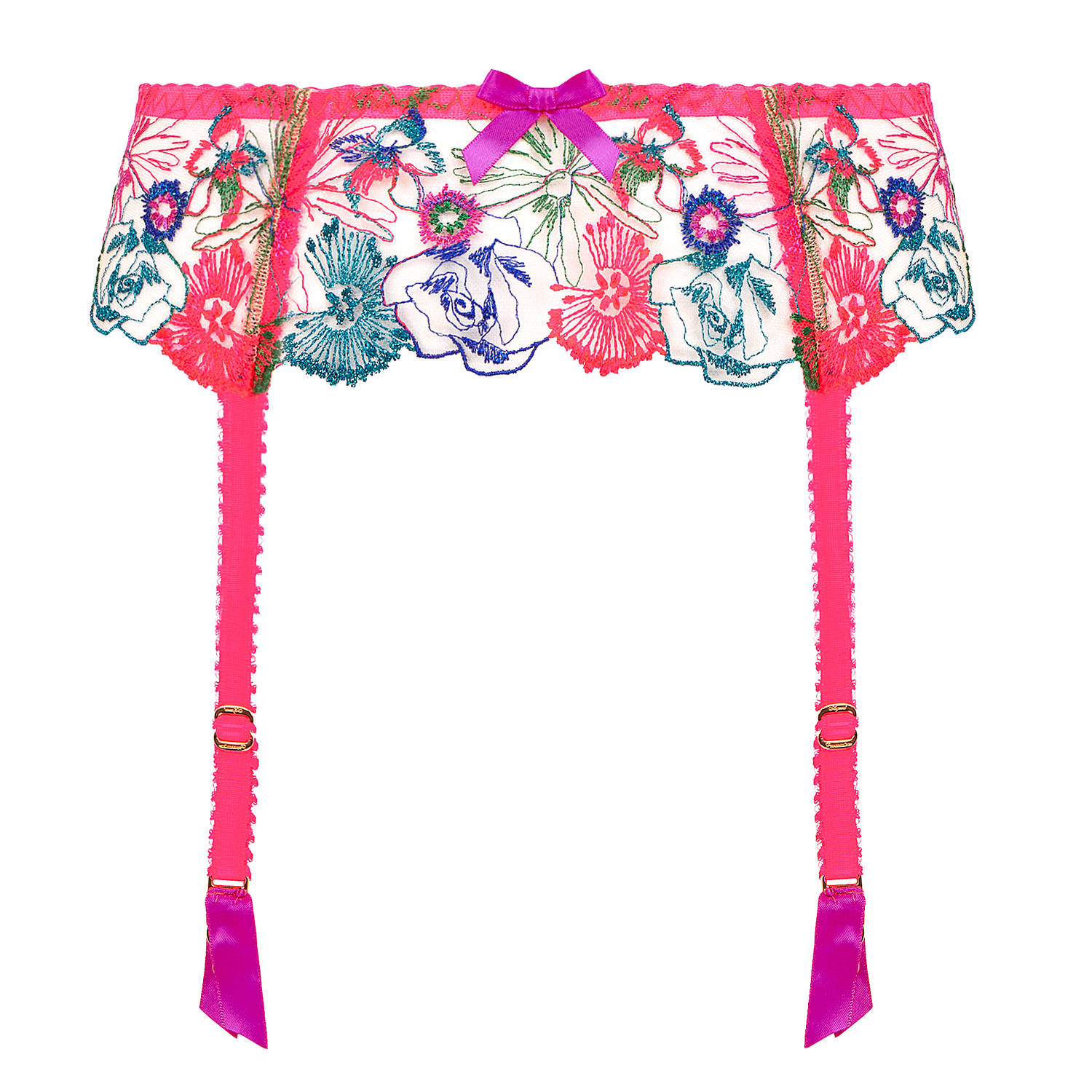Agent Provocateur 3 pieces lingerie set Zuri Orange/Teal/Pink