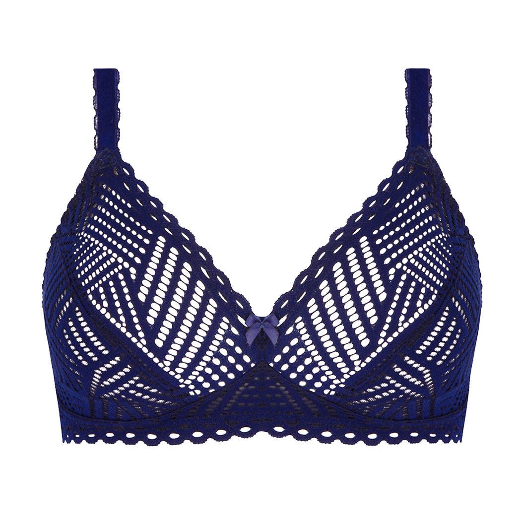 Lace plus-size wireless bra Antigel Tressage Graphic