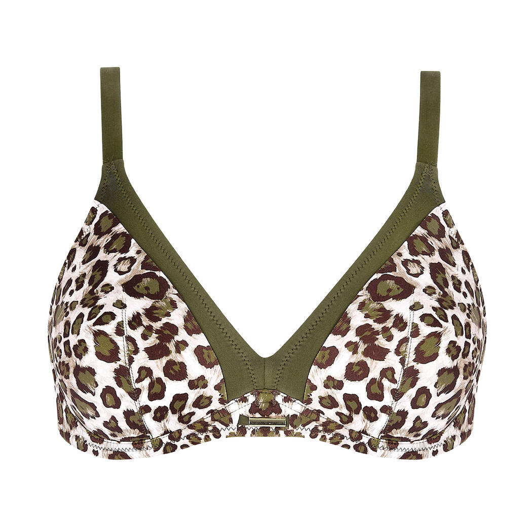 Plus-size triangle bikini top Antigel La Panthère Mystère