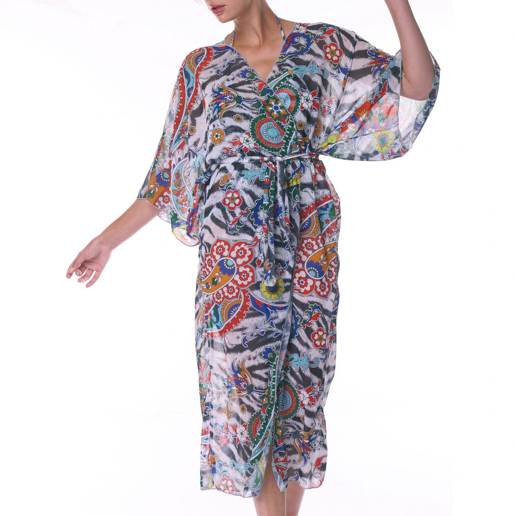 Long beach kimono Acquadicocco Paisley Zebra