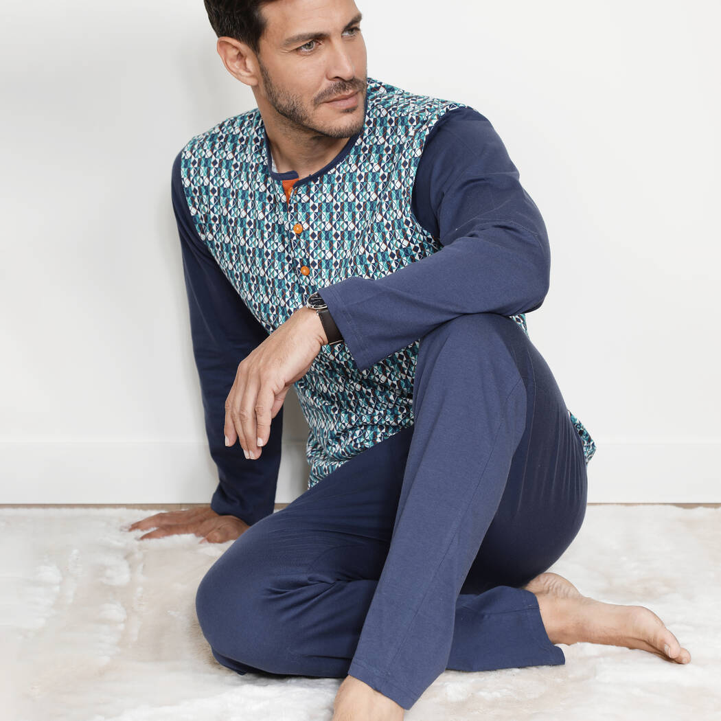 Cotton men's Pajama Christian Cane Raven