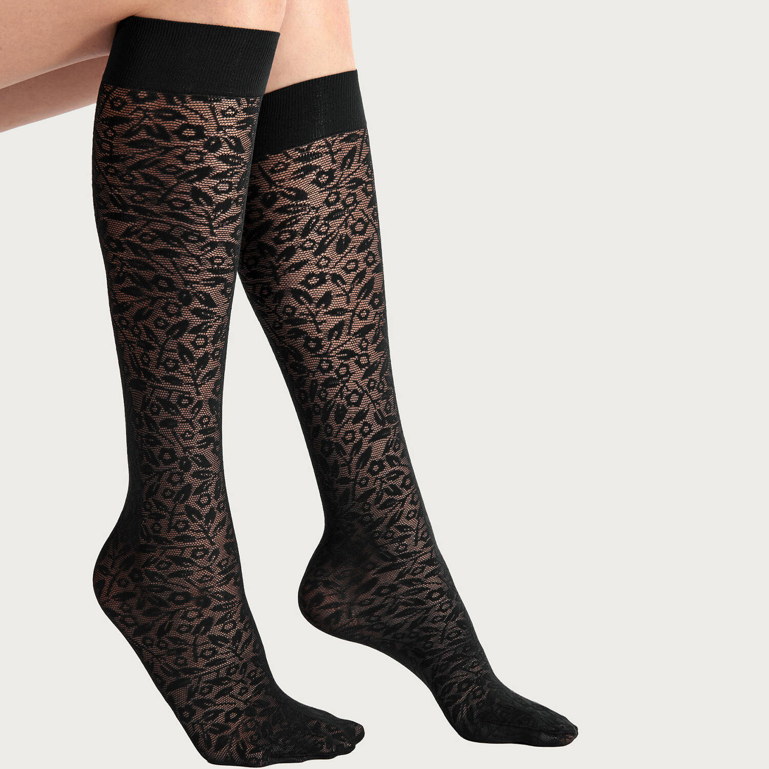 Kniestrümpfe 30 Denier aus Spitze Wolford Bouquet