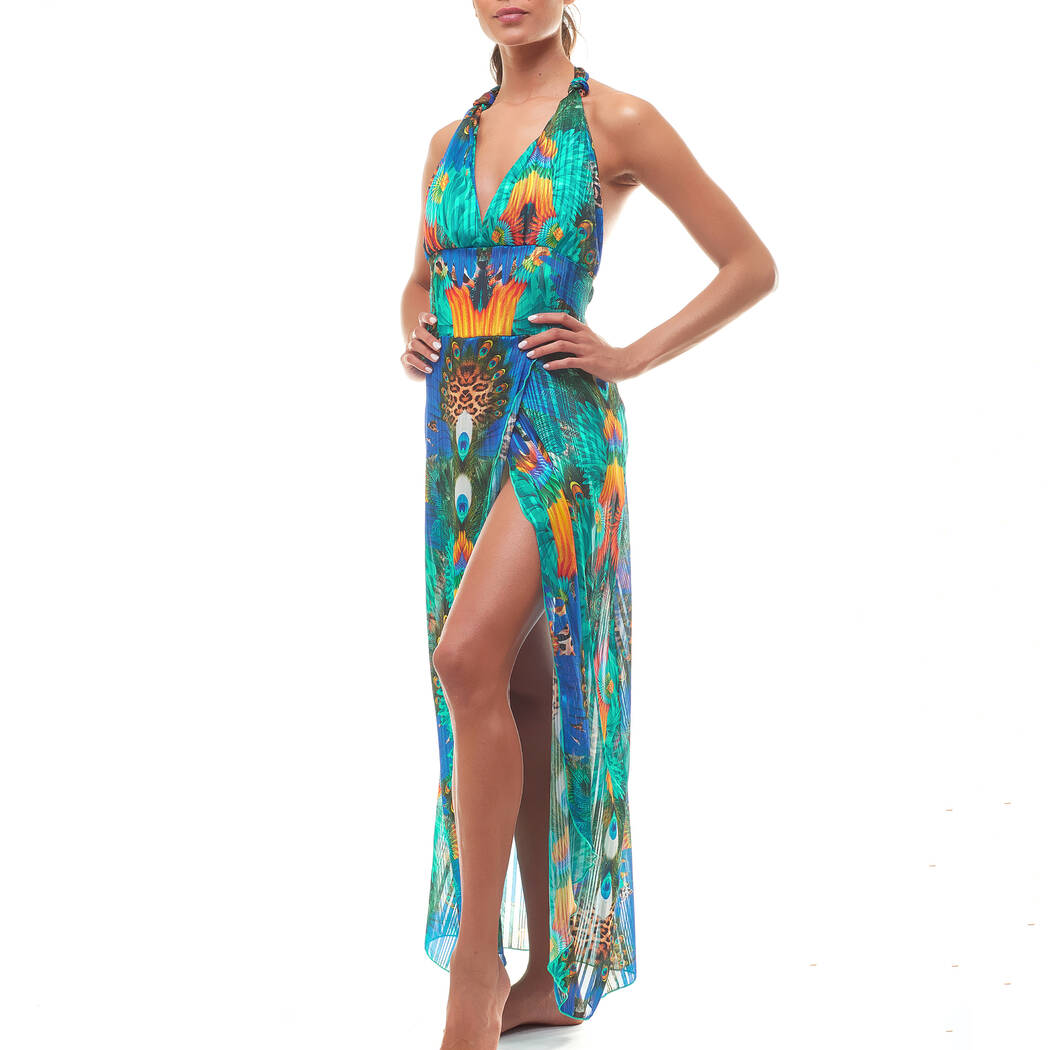 Langes Strandkleid Acquadicocco Pavone