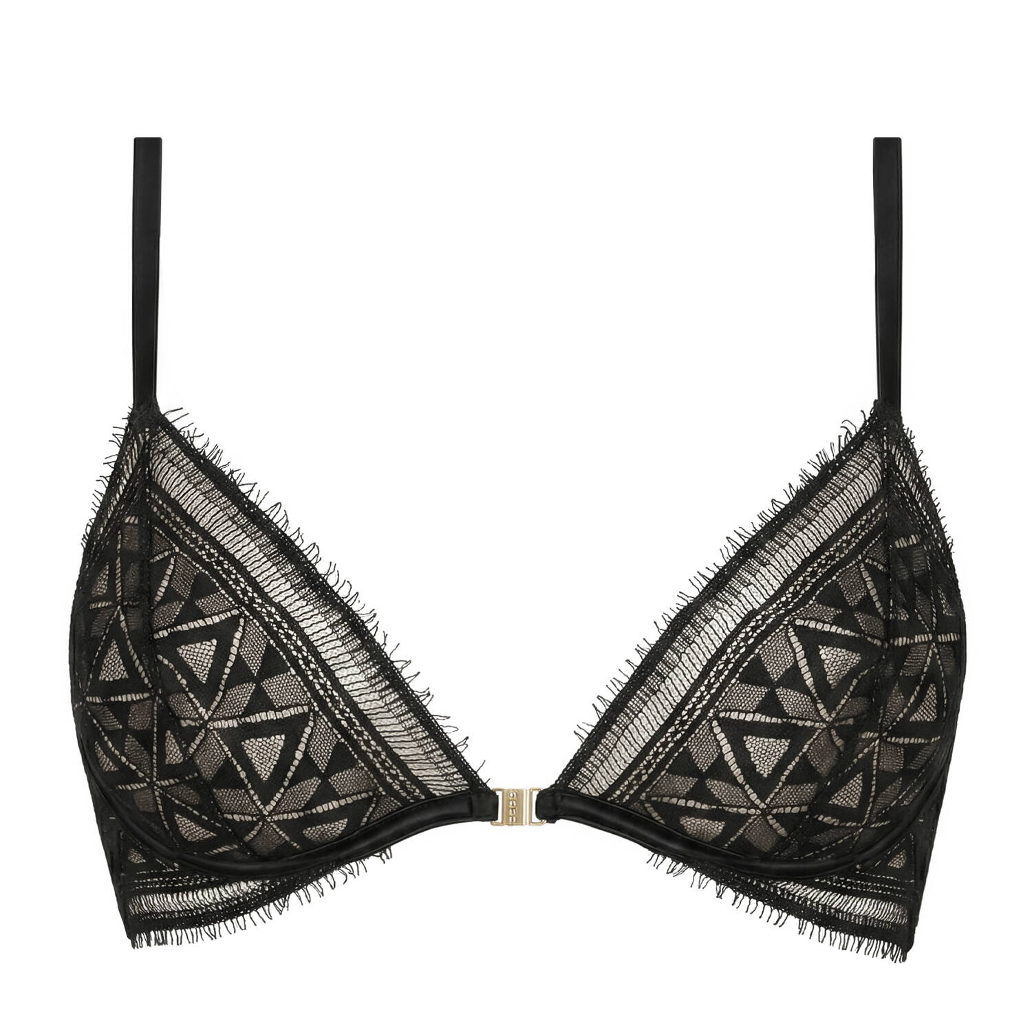 Silk and lace triangle bra with front opening LIVY Livy Row